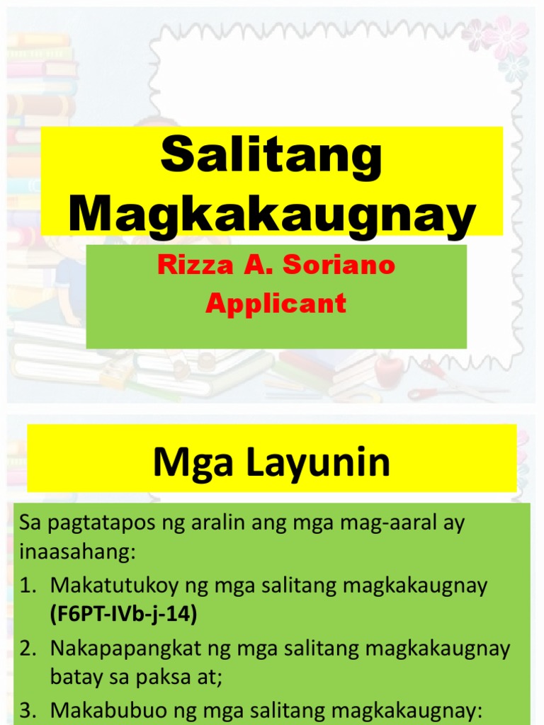 Salitang Magkakaugnay | PDF
