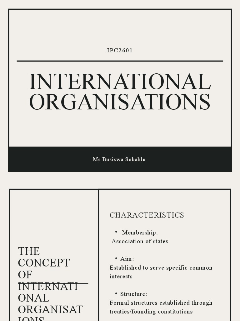 Introduction to International Organisations ...