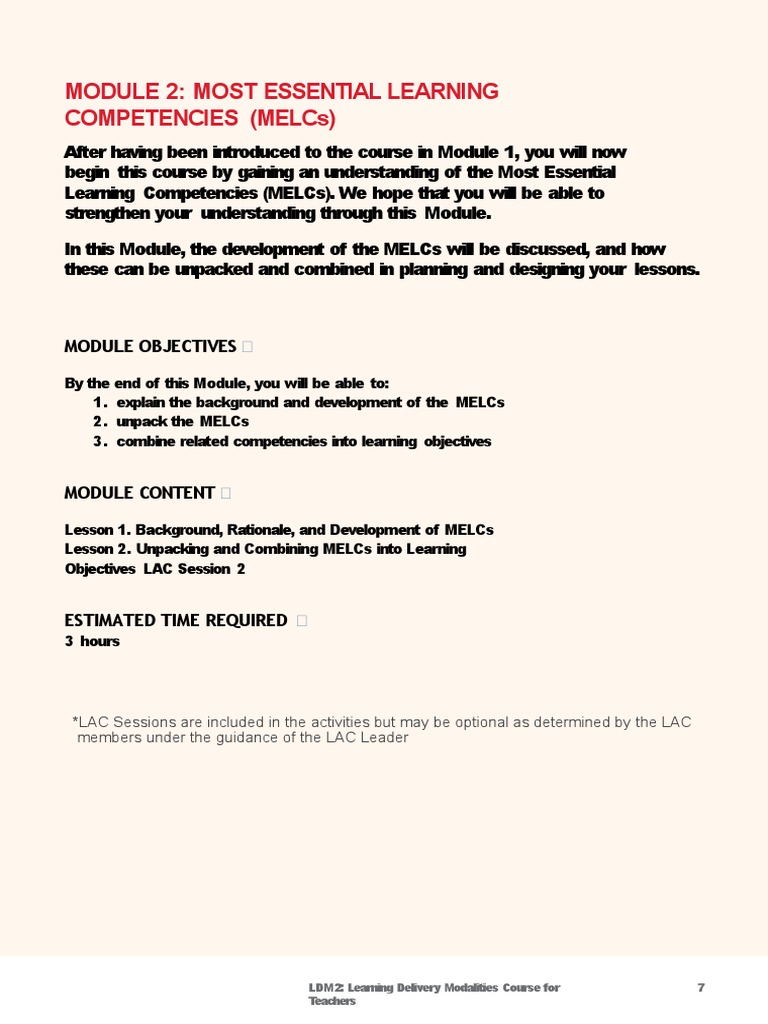 LDM2 - Module 2 - Most Essential Learning Competencies | PDF | Curriculum | Learning