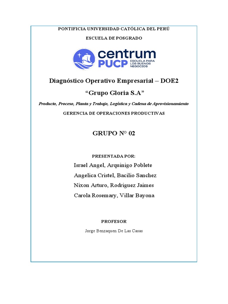 Doe2 - Grupo 02 | PDF | Obtención | Logística