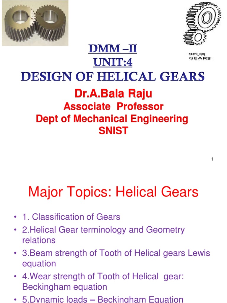 Abr Unit 4 DMM II Helical Gear | PDF | Gear | Classical Mechanics