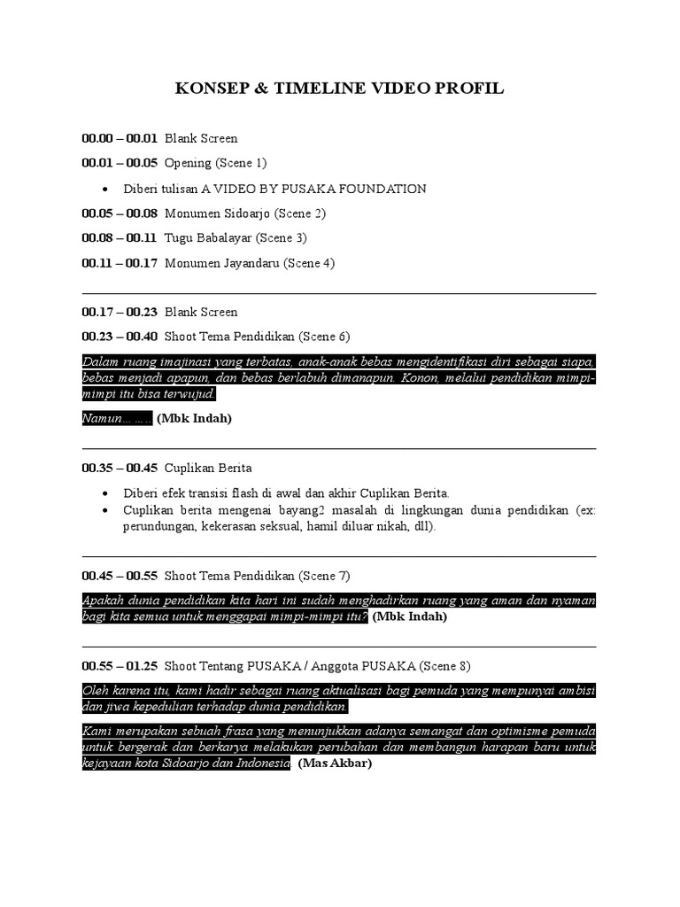 Script Video Profil | PDF