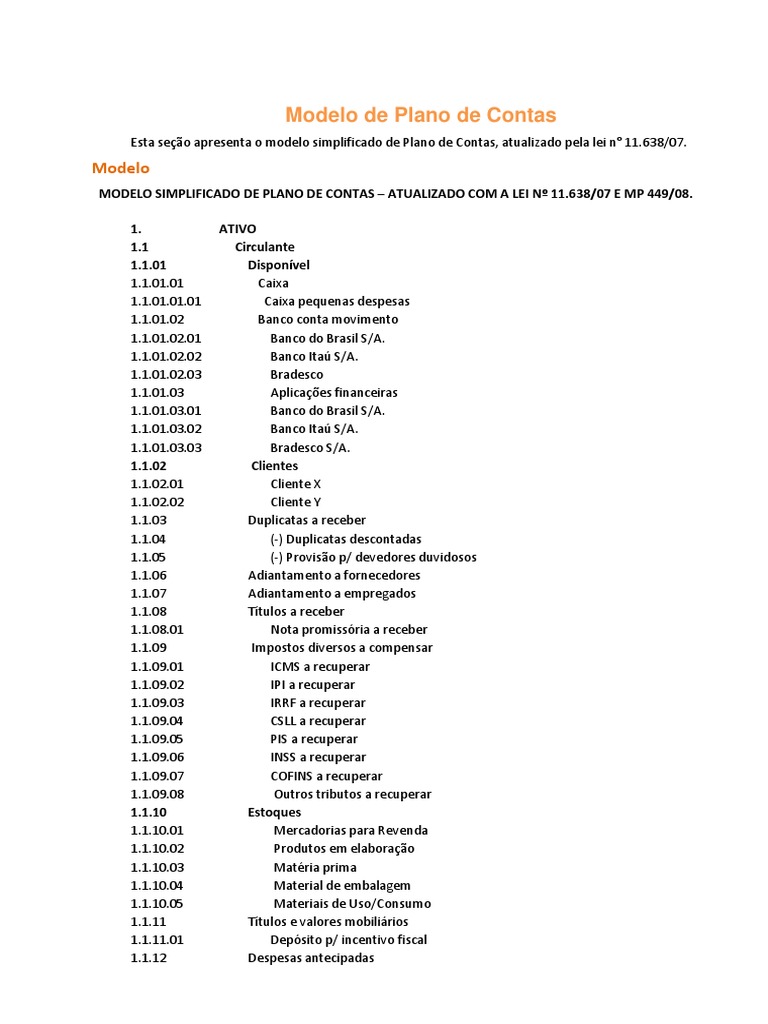 MANUAL PLANO DE CONTAS | PDF | Receita | Depreciação
