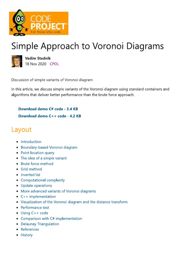 Simple Approach To Voronoi Diagrams | PDF