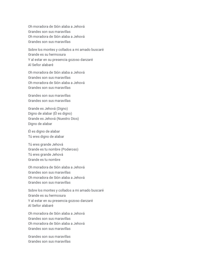 Oh Moradora de Sion | PDF