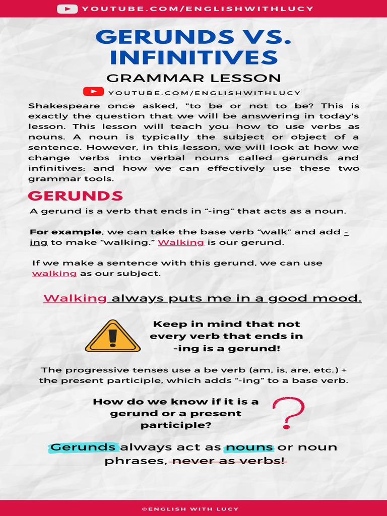 Gerunds and Infinitives Explained | PDF