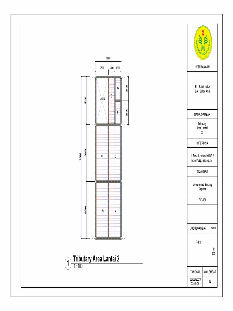 Tributary 1 - Sheet - 12 - Tributary Area Lantai 2 | PDF