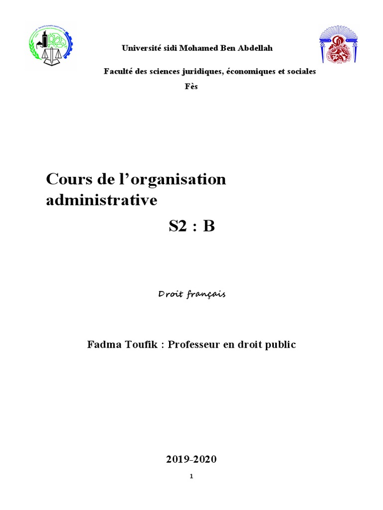 Organisation Administrative - FADMA TOUFIK 2 | PDF