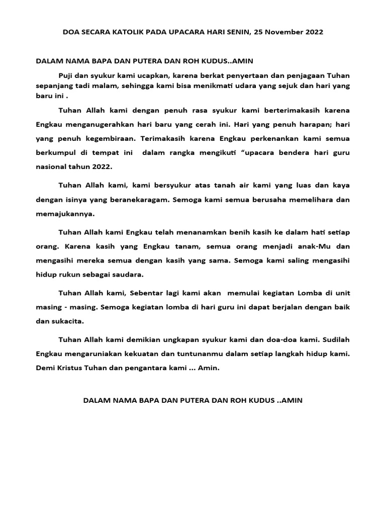 Doa Upacara Katolik Pdf