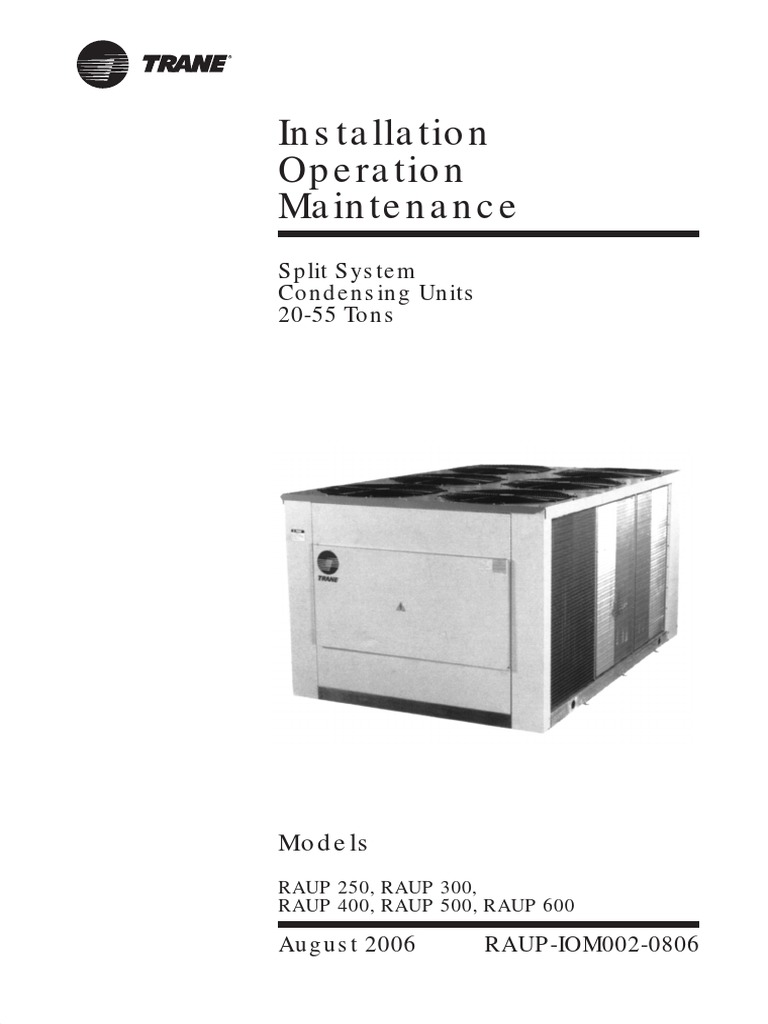 'RAUP IOM-Aug06 | PDF | Machines | Manufactured Goods