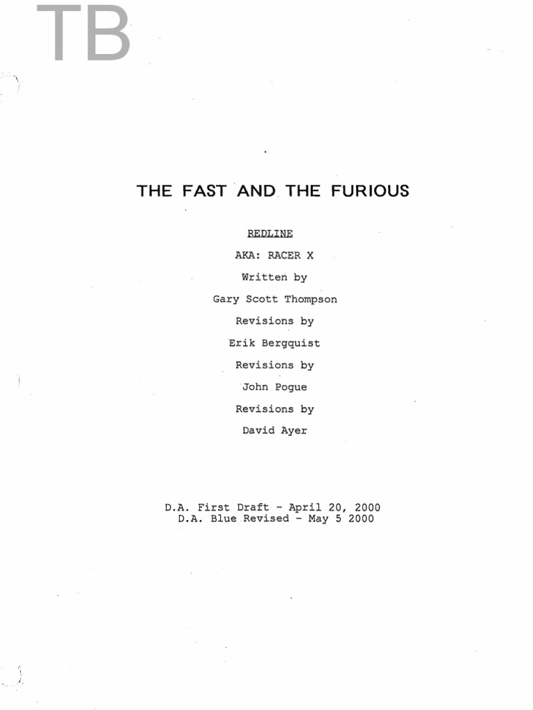 Fast and Furious Screenplay Collection | PDF | Wellness
