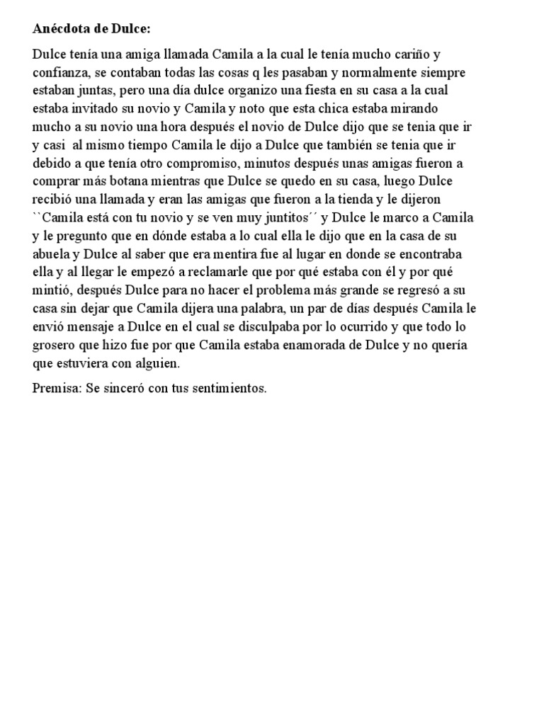 Anécdota de Dulce | PDF