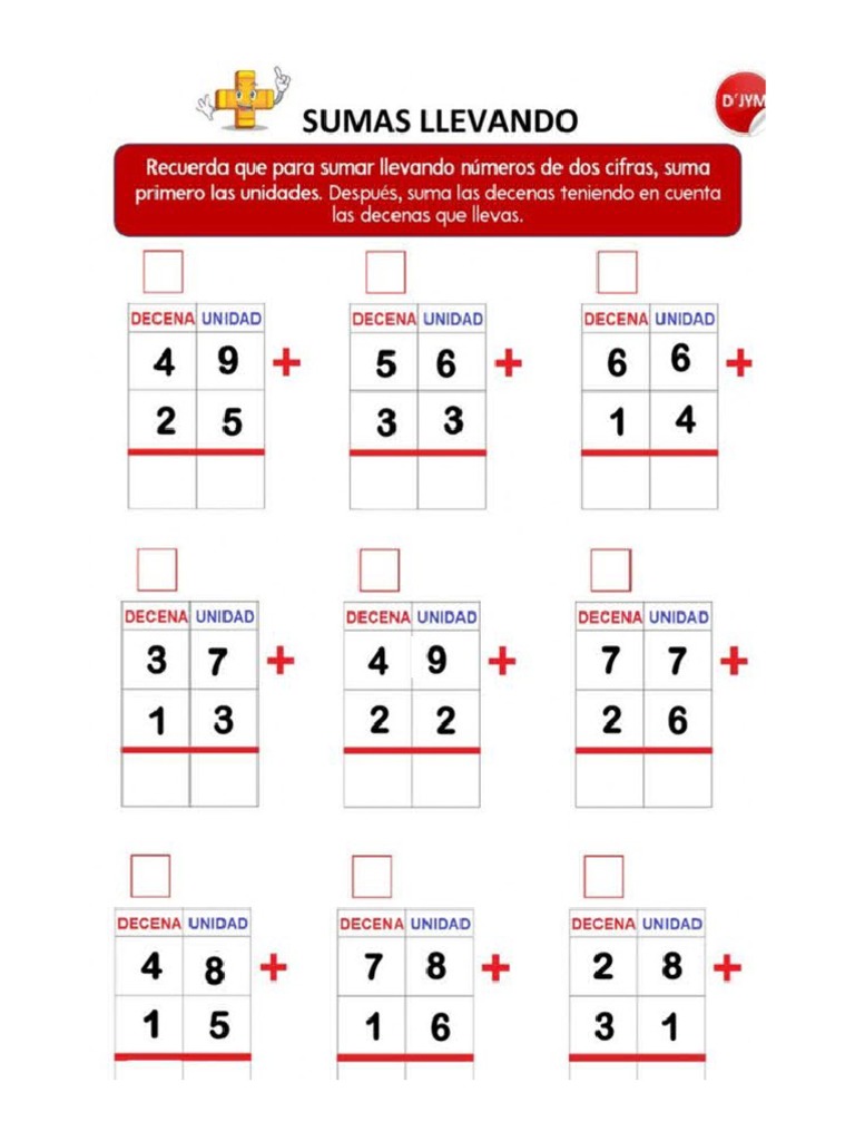 Sumas Con Llevadas Tarea 08-05-2023 | PDF