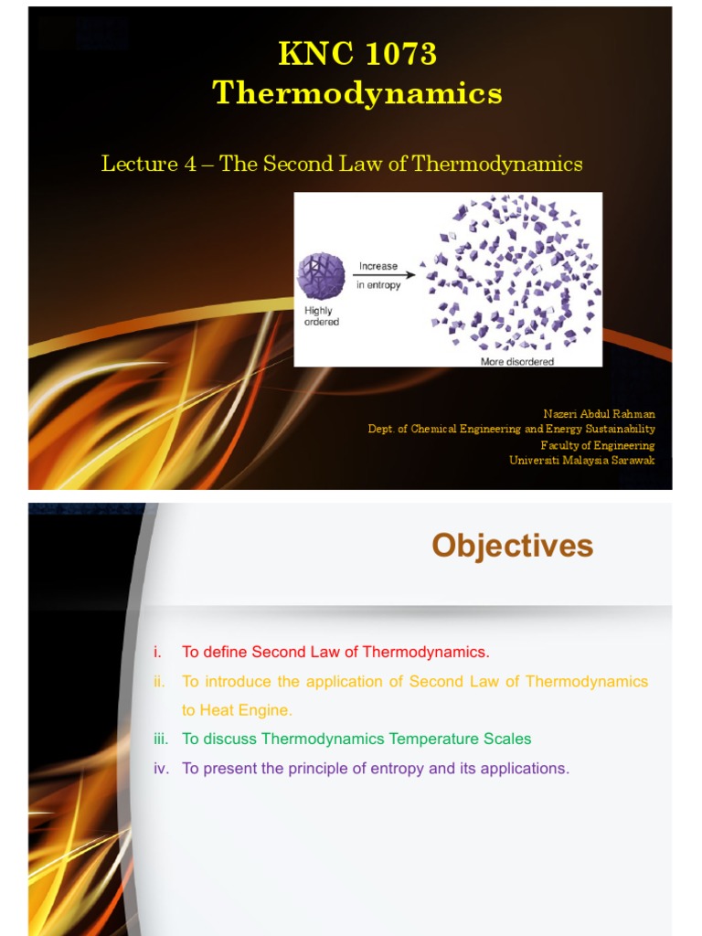 KNC 1073 Thermodynamics 1 - Lecture 4 | PDF | Science & Mathematics