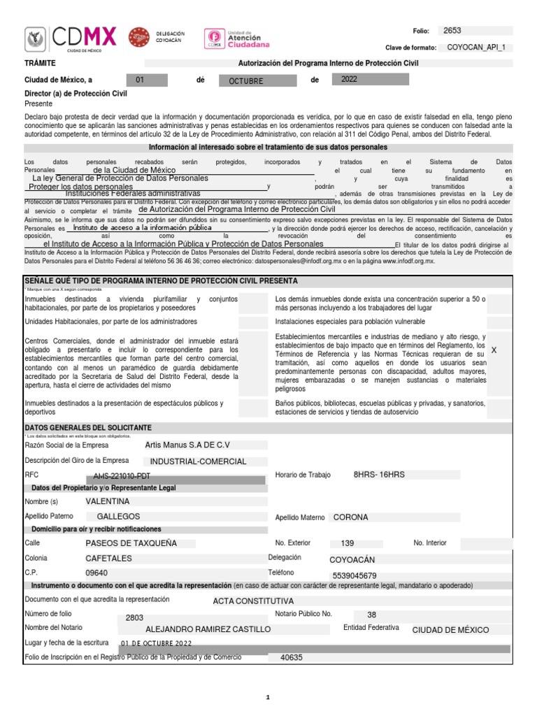 10. Formato de Alta a Proteccion Civil | PDF