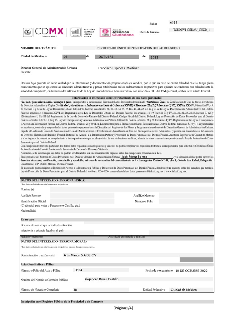 Formato de Uso de Suelo | PDF