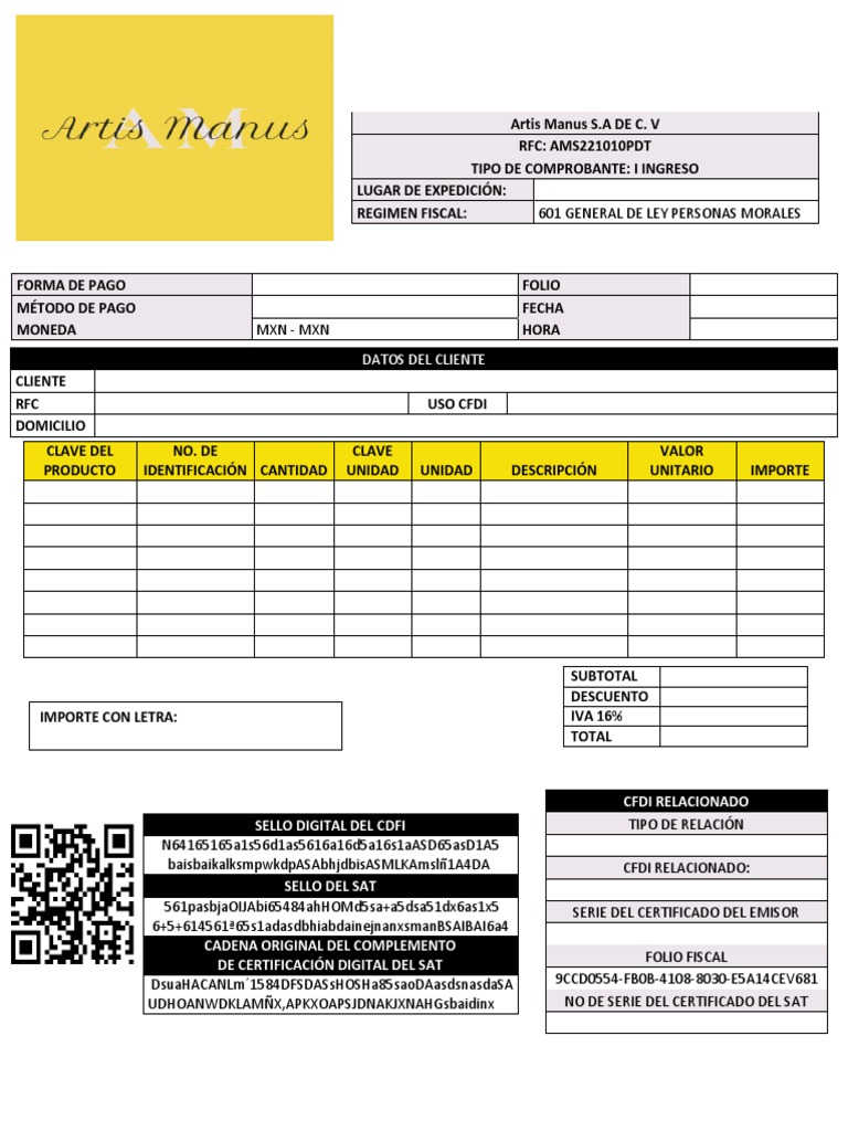 15. FORMATO DE FACTURA ELECTRONICA | PDF