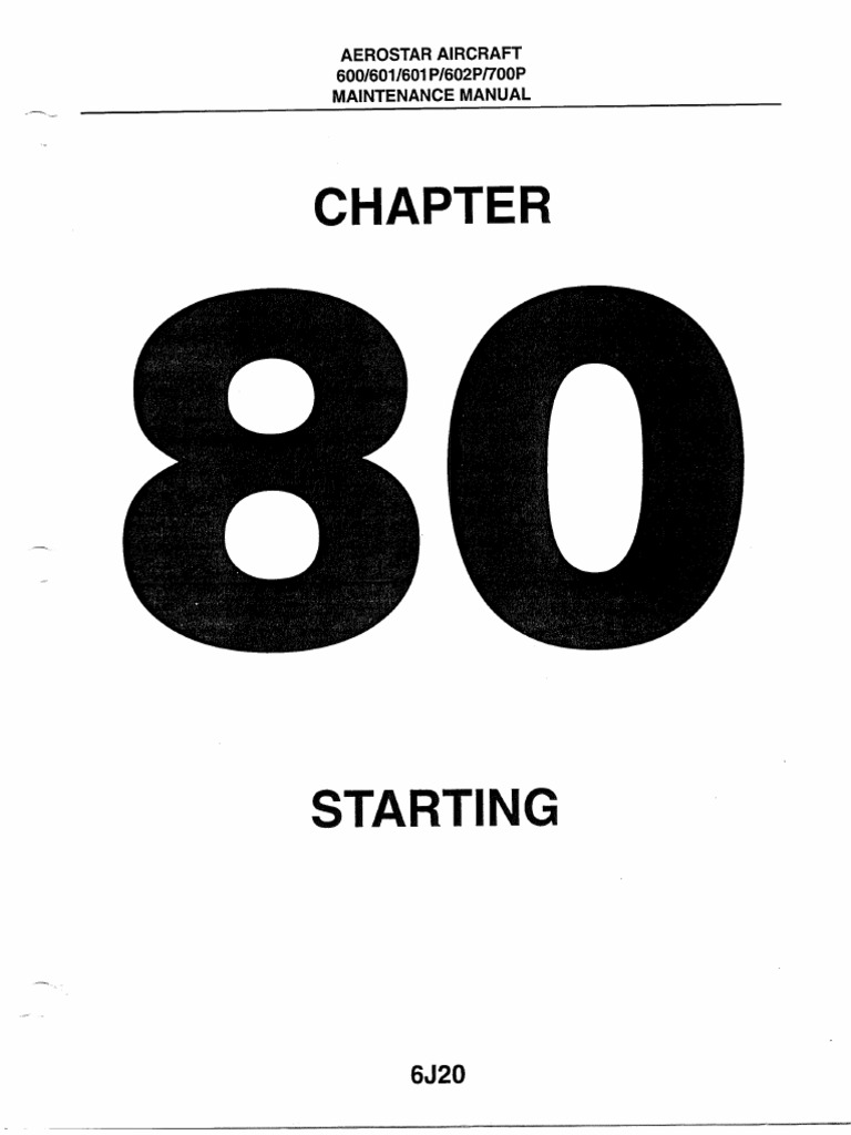 Aerostar - ATA - Chapter 80 | PDF