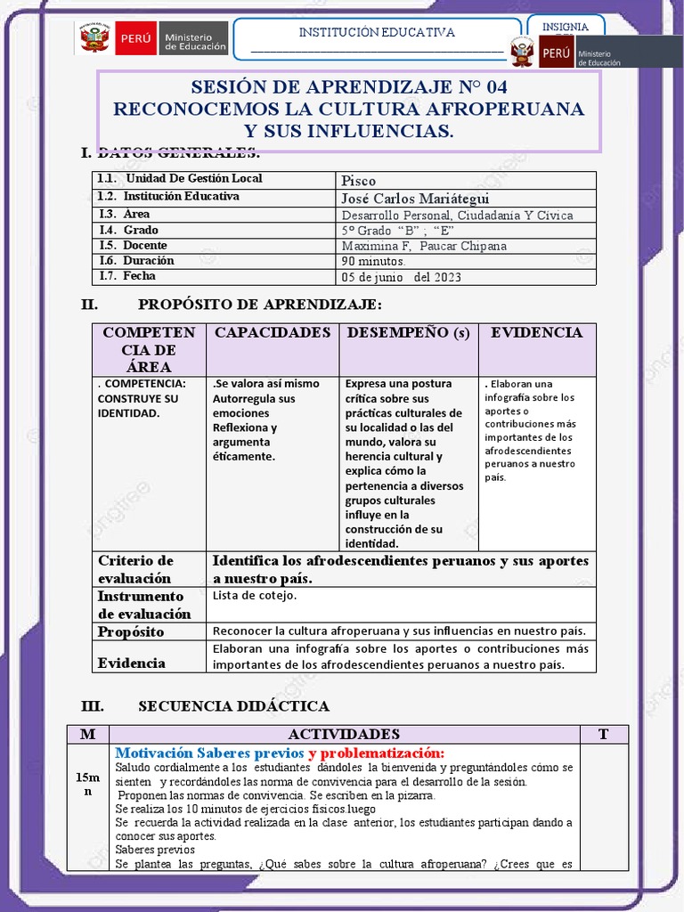 Sesion 4 DPCC 5to Unid 3 | PDF