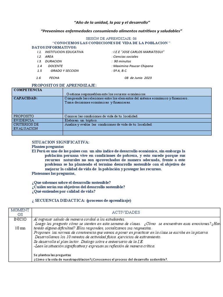 Sesion 6 Ccss 5to Unid3 | PDF | Ciencias de la Tierra