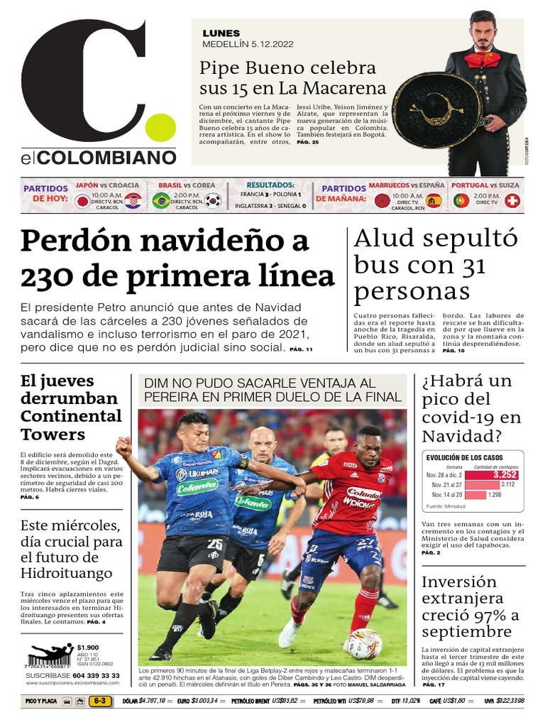 El Colombiano 05-12-2022 | PDF | Influenza | Vacunas