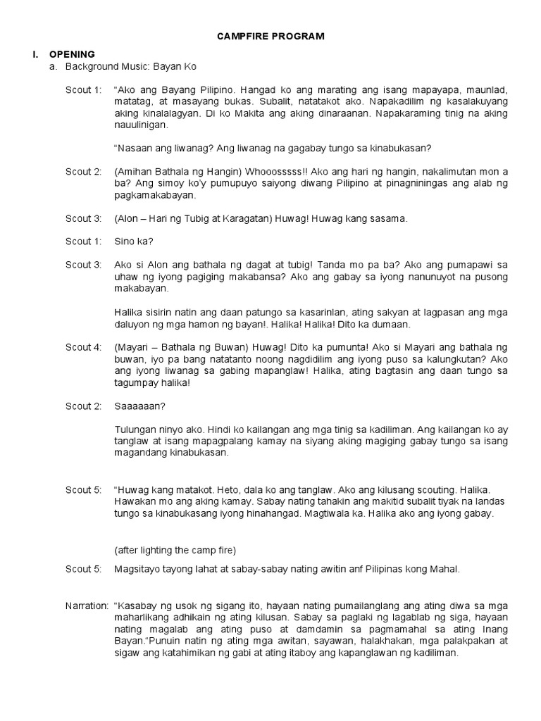 Campfire Program | PDF