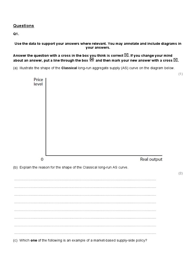 Supply Side Policies Questions | PDF | Government Spending | Long Run ...