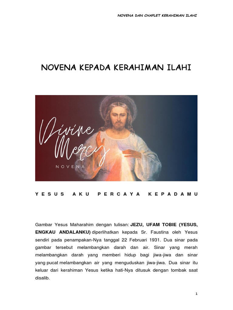 Novena Kerahiman Ilahi dan Doa Koronka | PDF | Agama & Spiritualitas