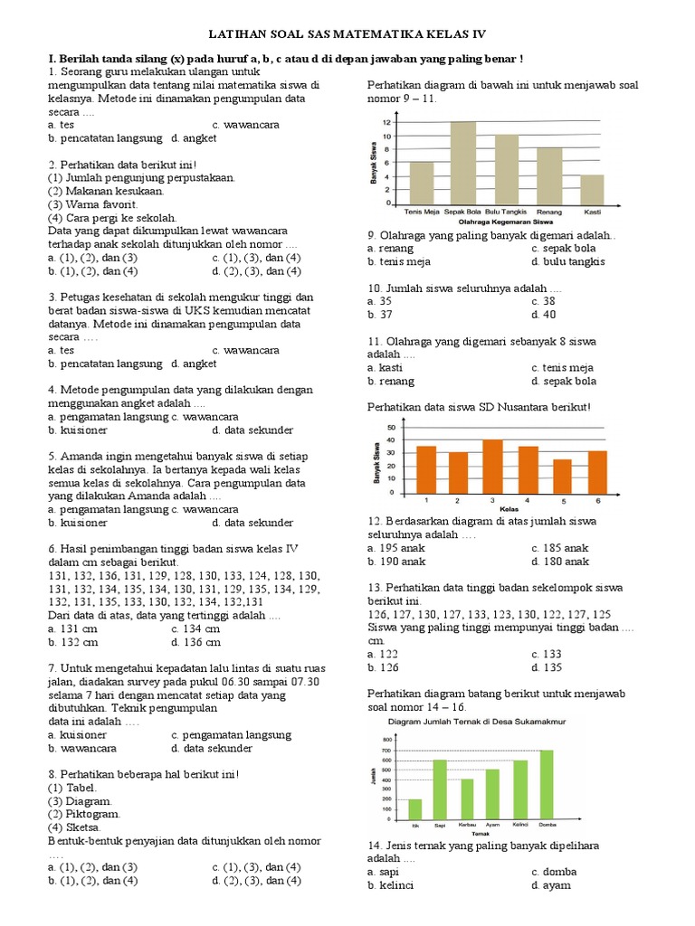 Soal PAT Matematika Kelas 4 2022-2023 | PDF