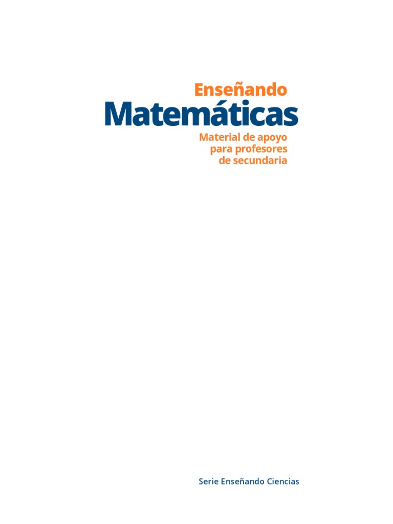 Matematicas Para Profesores De Secundaria Pdf