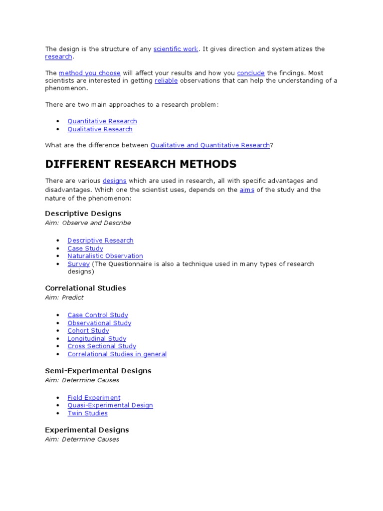 Research Design | PDF | Experiment | Survey Methodology