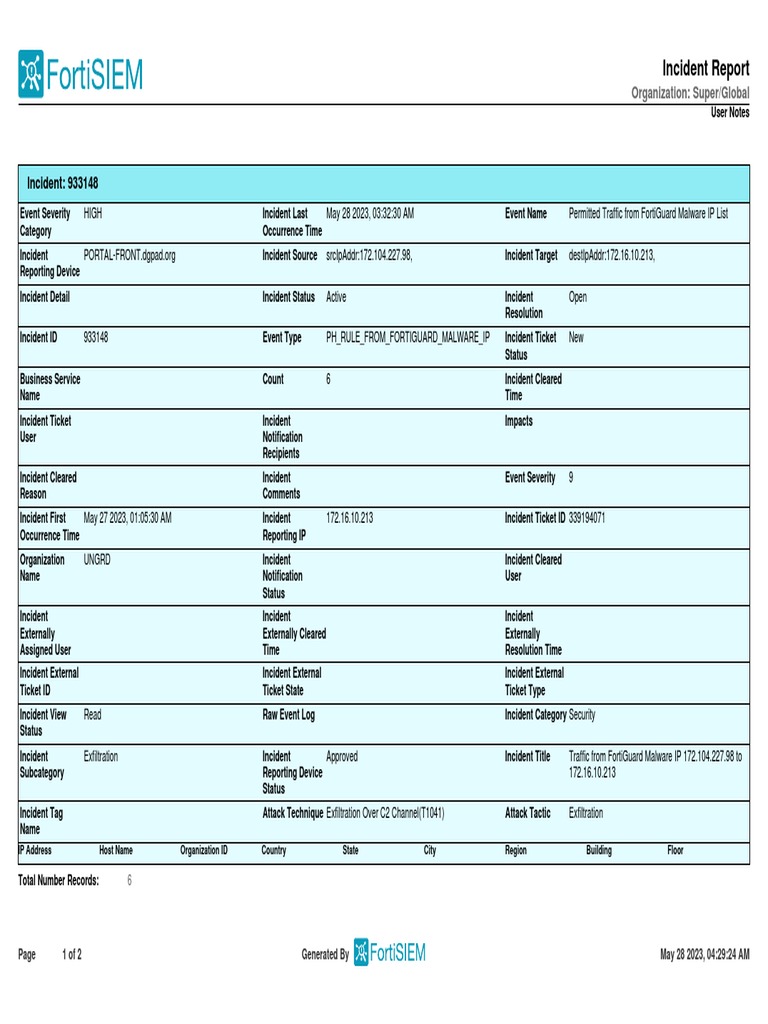 FortiGuard Malware Traffic Incident Report | PDF | Internet Protocols ...