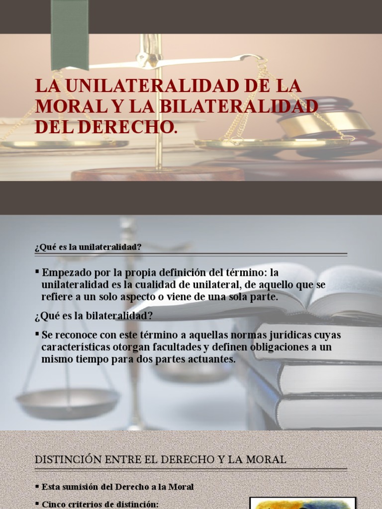 Unilateralidad y Bilateralidad en Derecho | PDF | La Ley natural ...