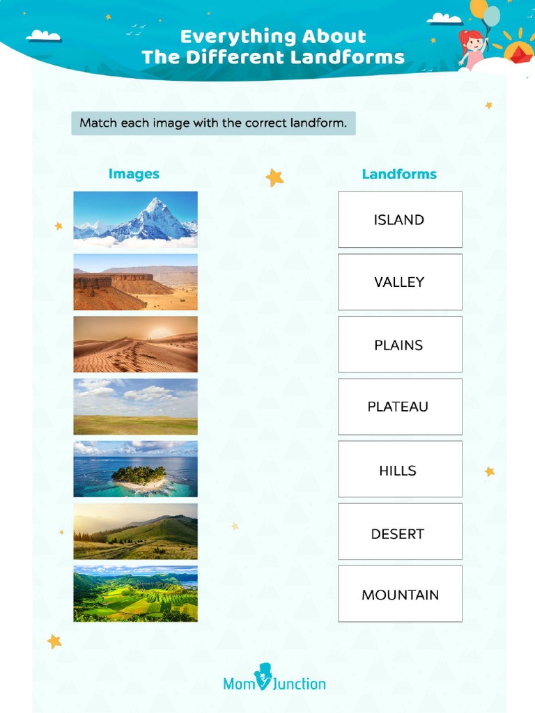 Landform Worksheet II Grade 2 | PDF