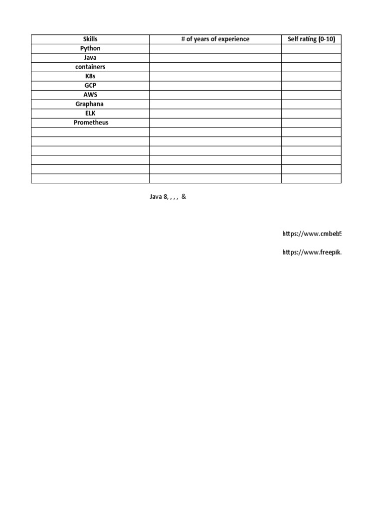 Skill Matrix Pdf Software Development Software
