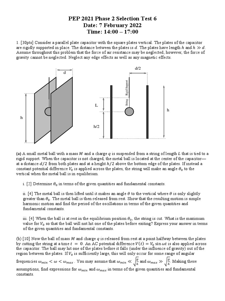 PEP 2021 Phase 2 Selection Test 6 Solution | PDF | Mechanical ...