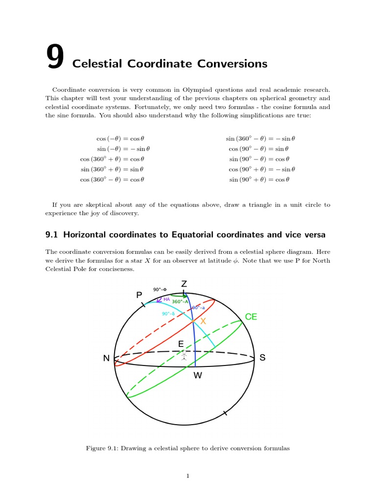 Astronomy CelestialCoordinateConversions 2021.47f7df99 | PDF