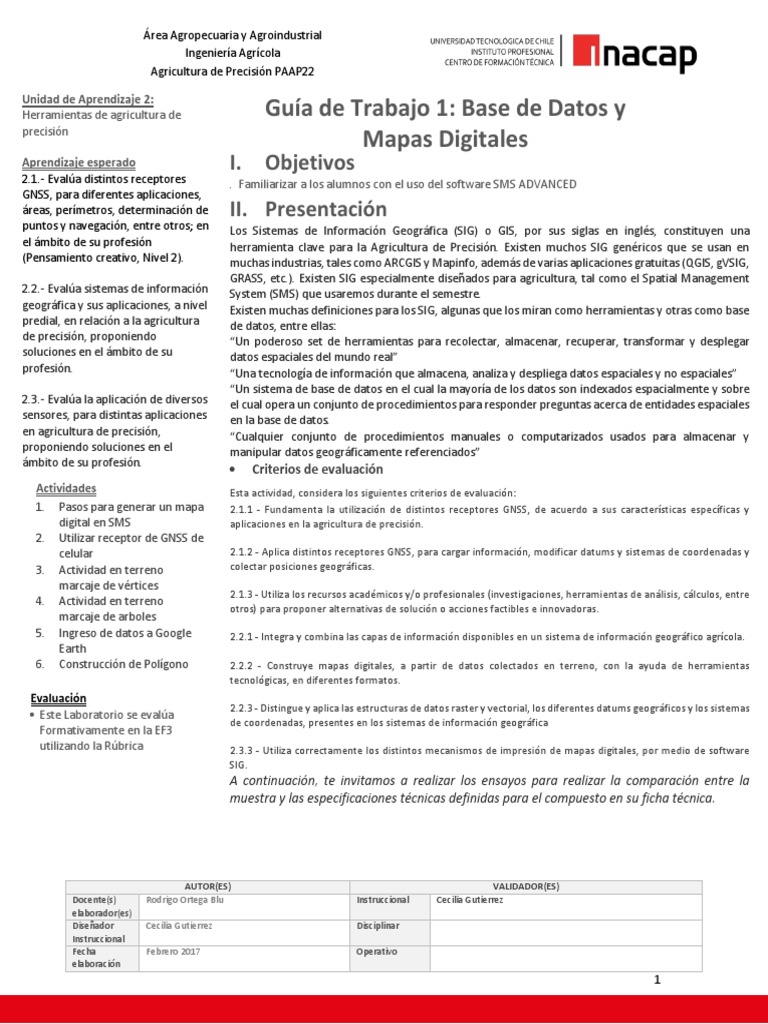 Guía - 1 - SIG - SMS - Mapas Digitales | PDF | Sistema de información ...