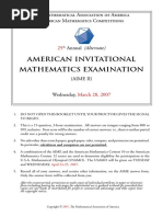 2020 Aime | PDF | Numbers | Elementary Geometry