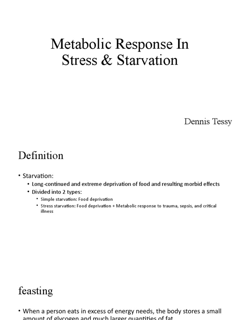 Metabolic Response to Starvation Types | PDF