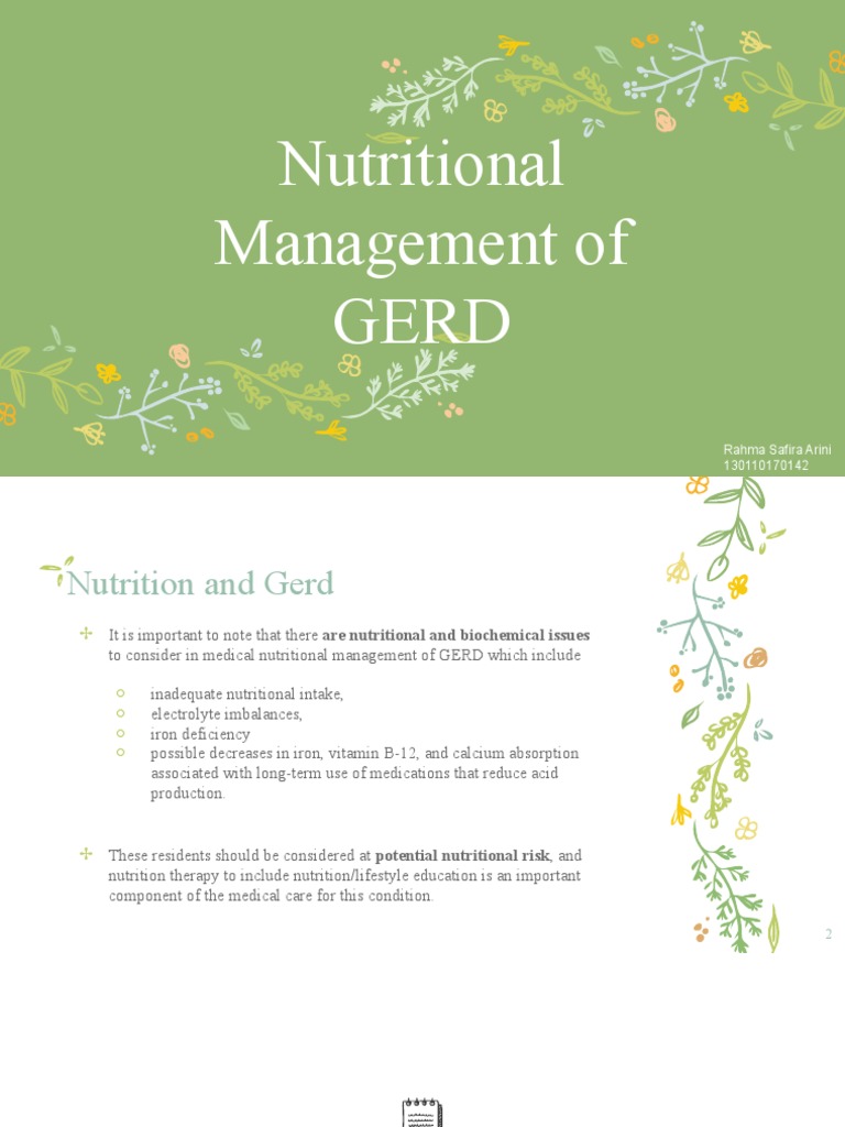 Nutritional Management of GERD | PDF | Gastroesophageal Reflux Disease ...
