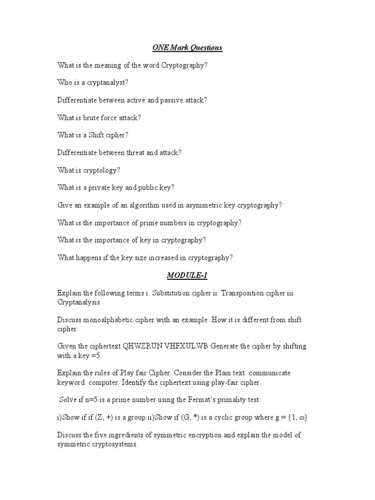 CNS Assignment Questions QB | PDF