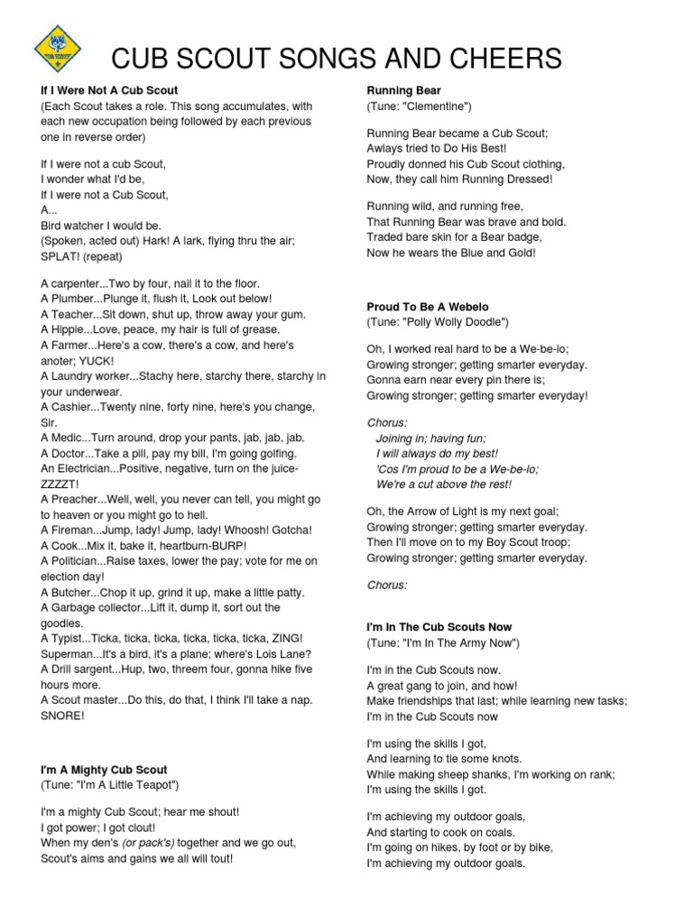 Cub Scout Songs Hurricane Electric | PDF | Scouting