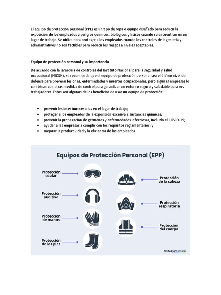 El equipo de protección personal | PDF | Guante