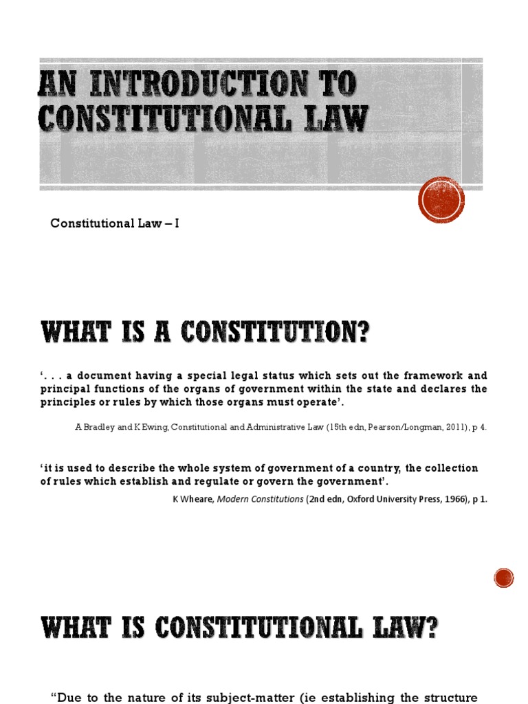 An Introduction To Constitutional Law | PDF | Constitution | Separation ...