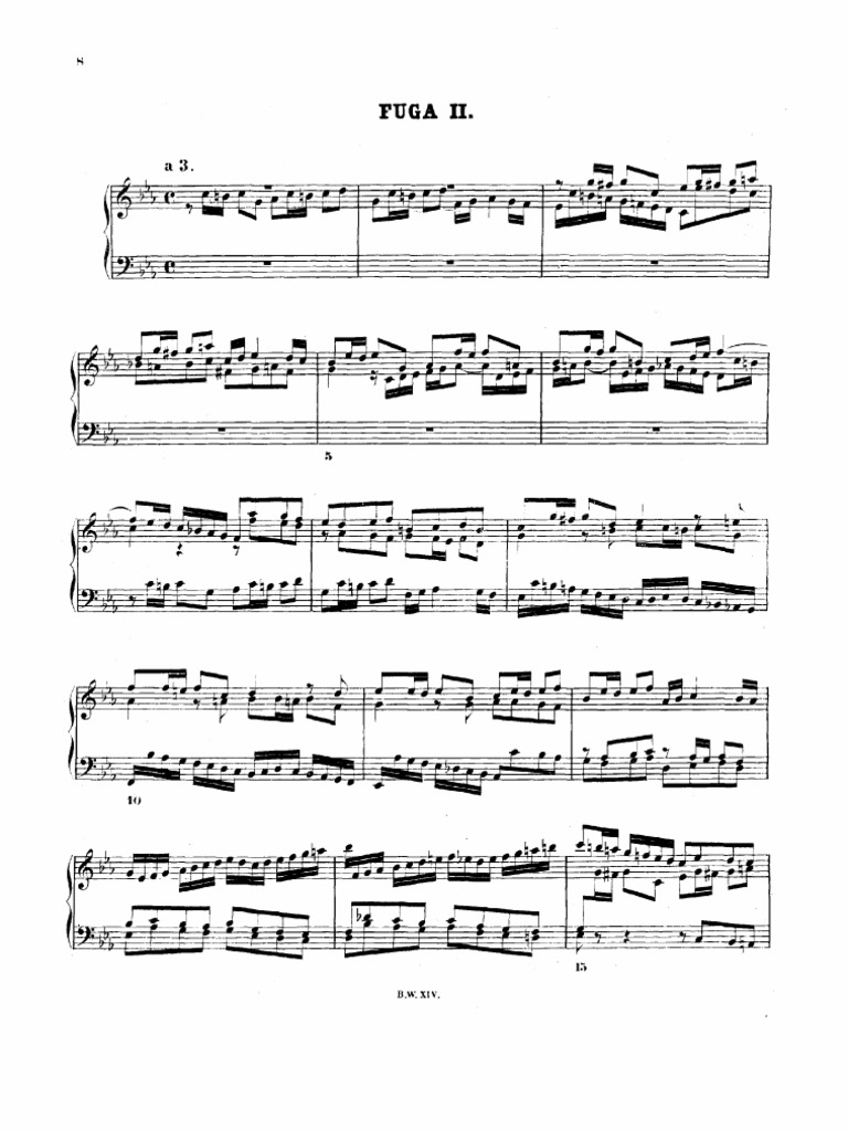 Bach - Fuga No. 2 Clavecín, Libro 1 | PDF