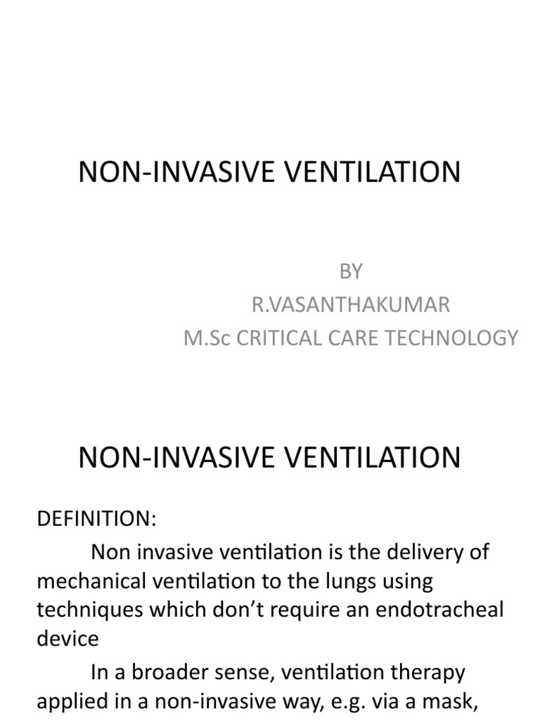 Non-Invasive Ventilation 2 | PDF | Breathing | Pulmonology