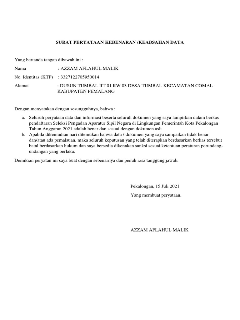 Azzam Peryataan | PDF