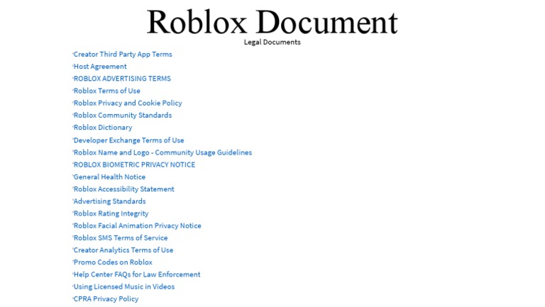 Roblox Document | PDF