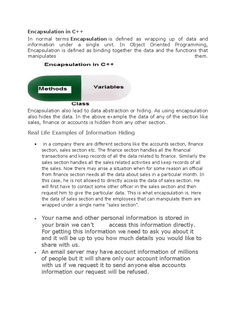 Unit 2 Encapsulation In C Pdf Programming Constructor Object